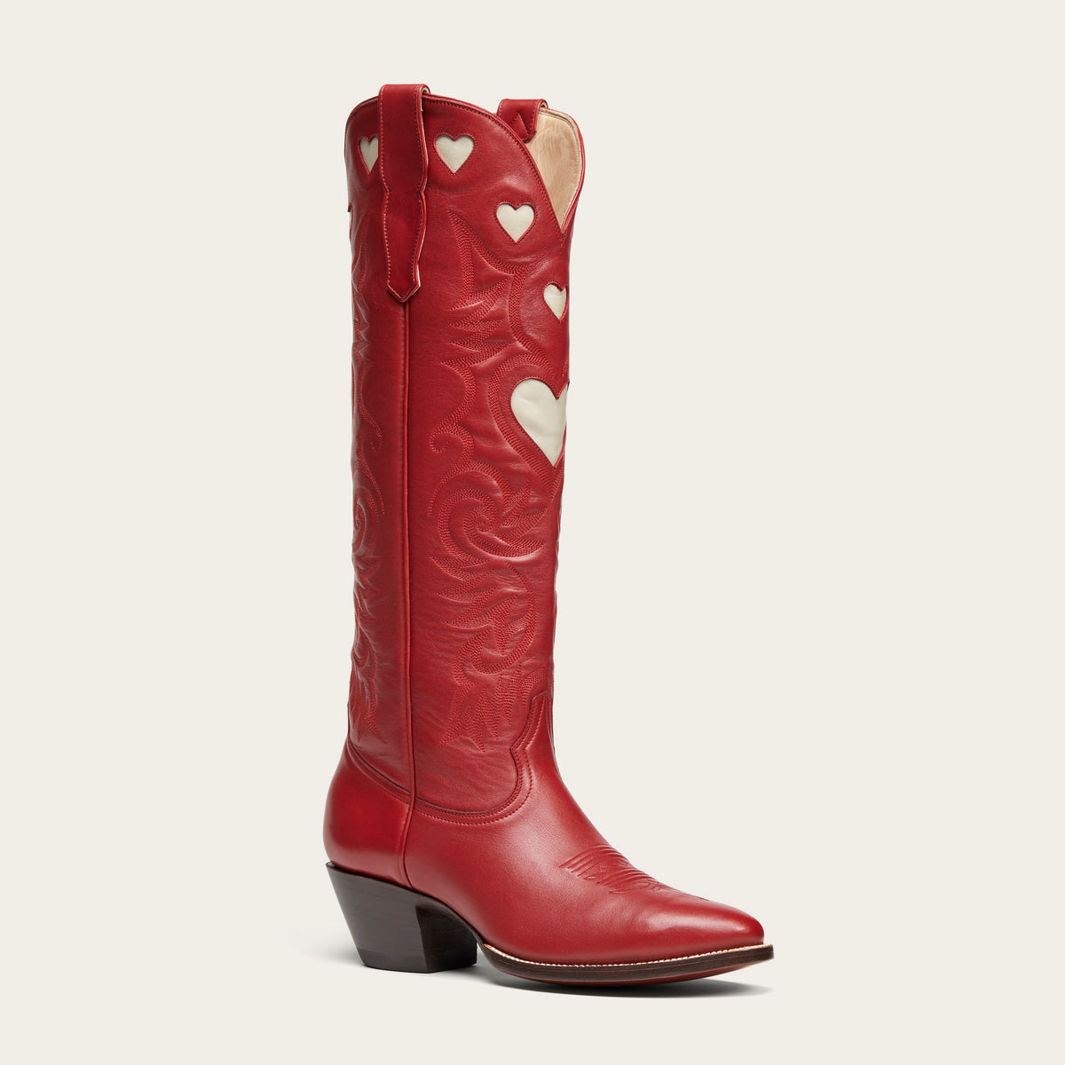 cityboots.com | Heart Boot Red & Bone – CITY Boots