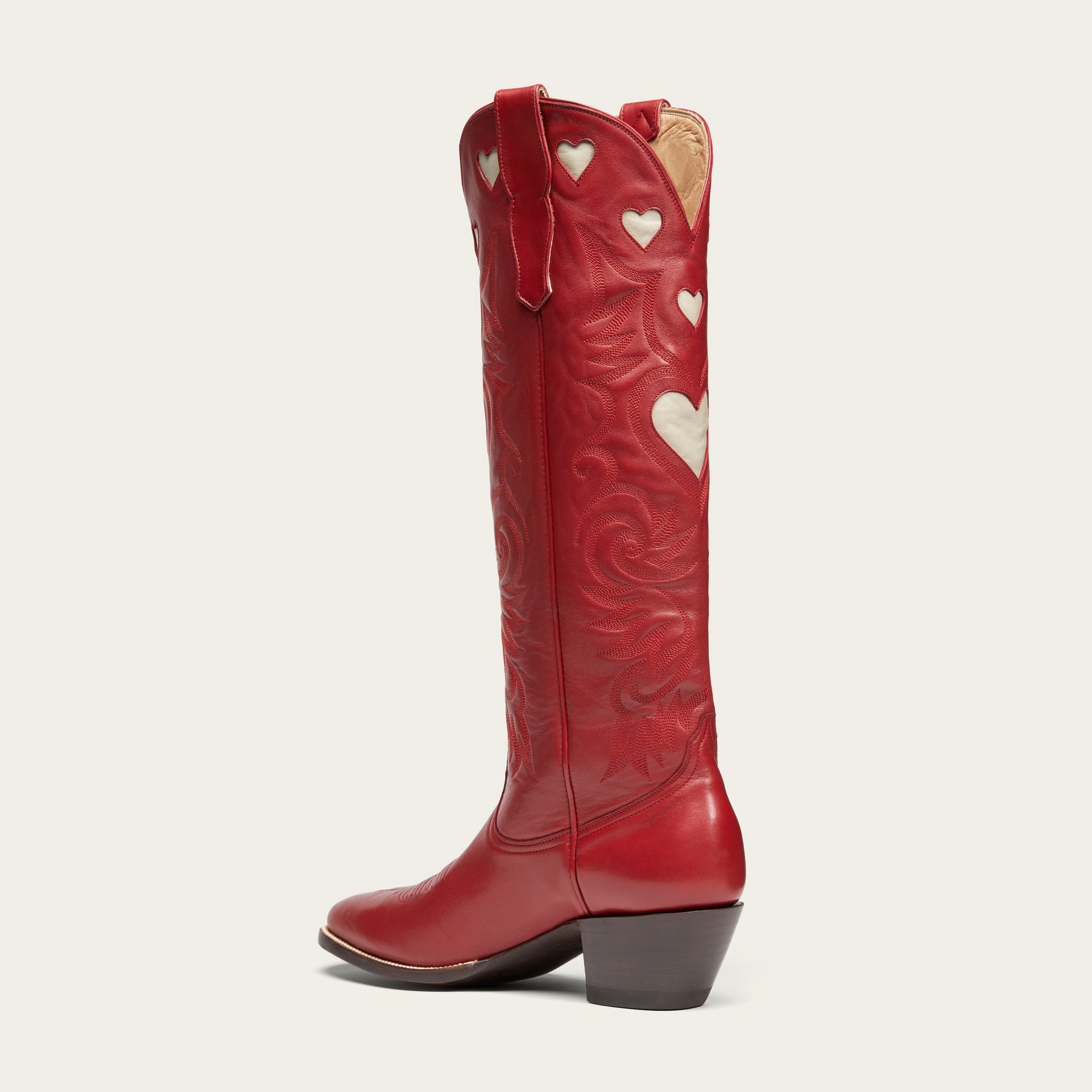 cityboots.com | Heart Boot Red & Bone – CITY Boots