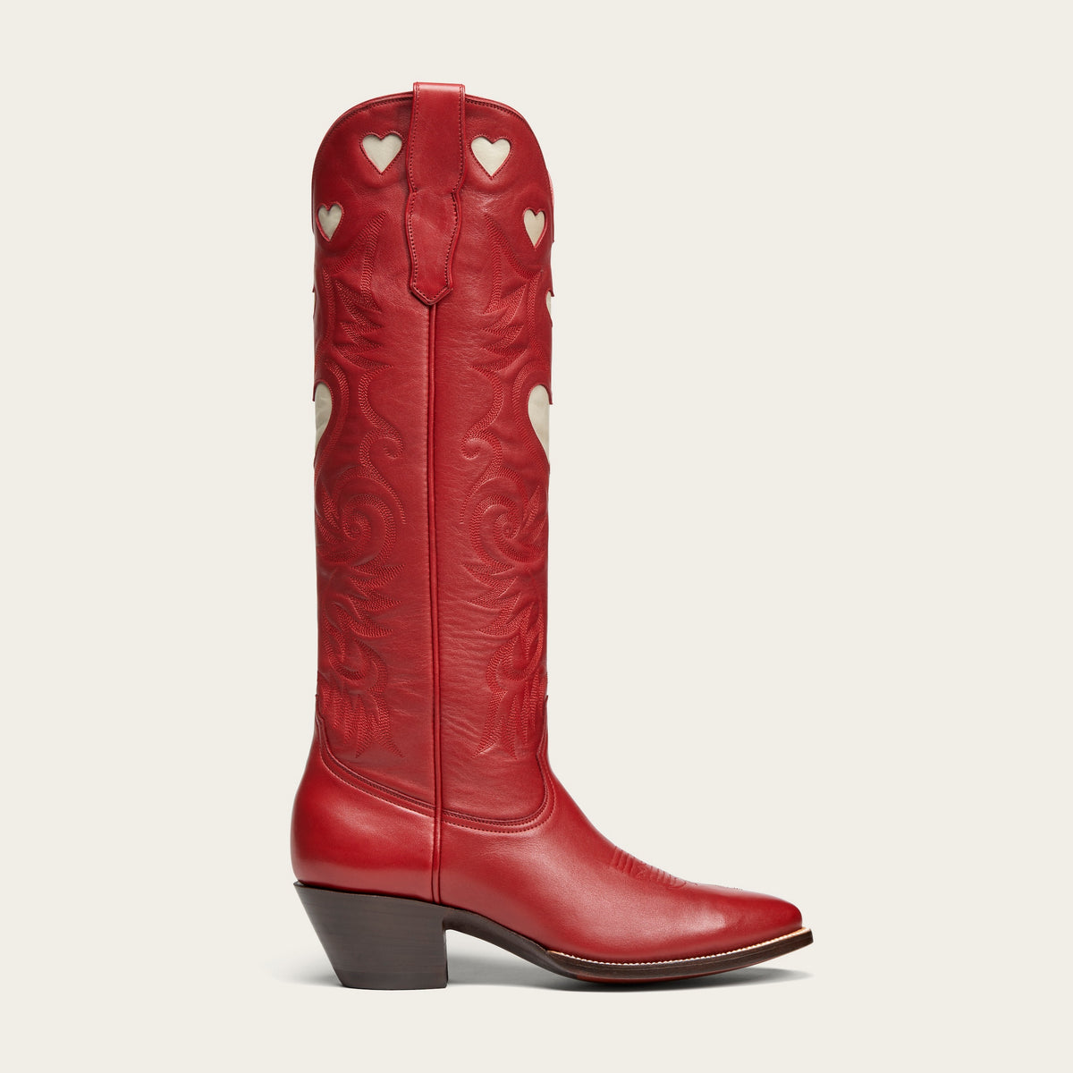 cityboots.com | Heart Boot Red & Bone – CITY Boots