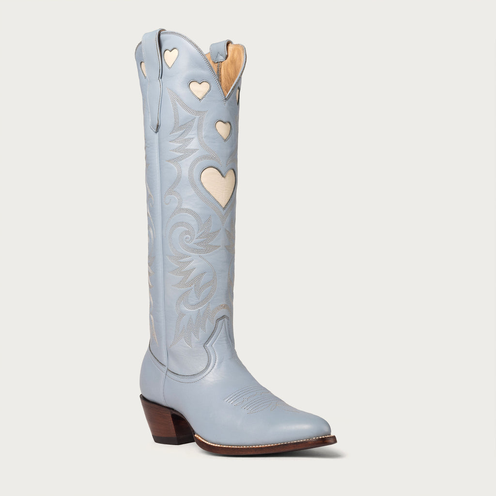The Heart Boot Powder Blue and Bone – CITY Boots