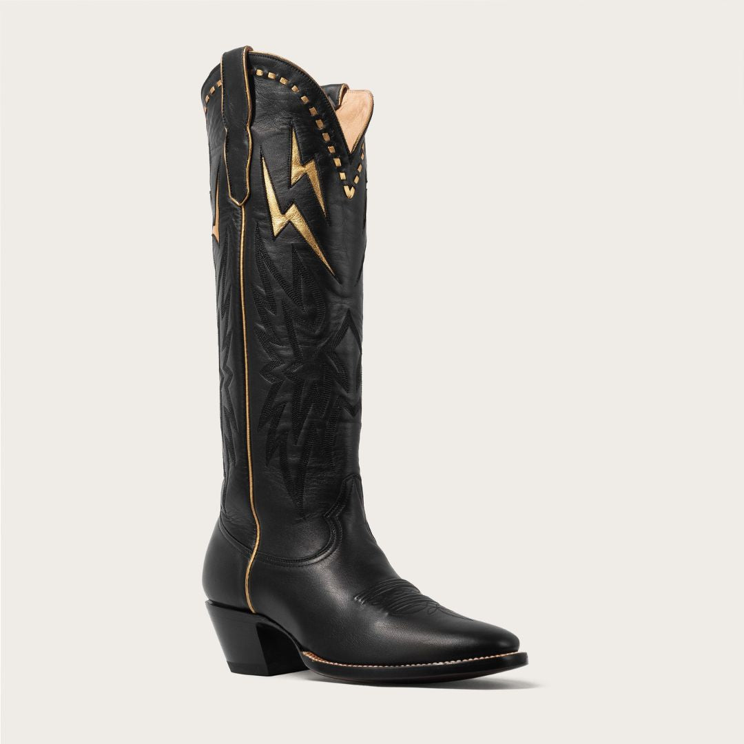 Black & Gold Lightning Boot – CITY Boots