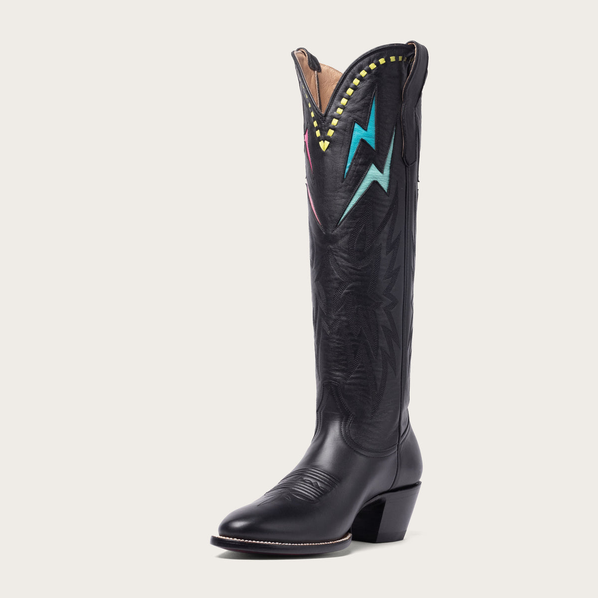 The Lightning Boot Black and Rainbow – CITY Boots